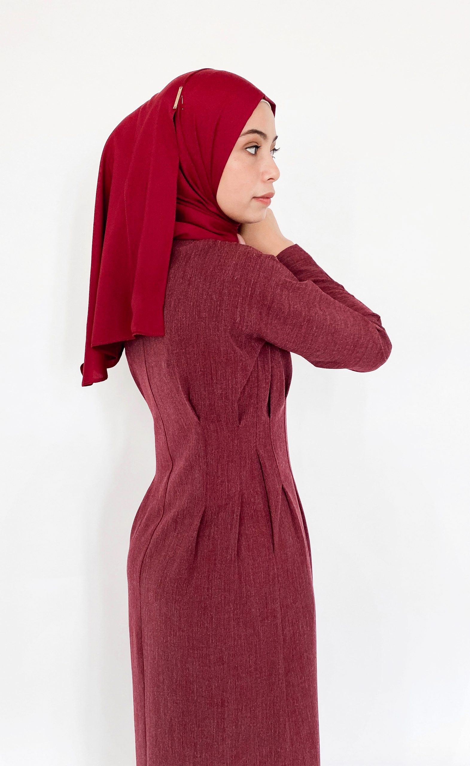 Faith Dress in Maroon – Olloum