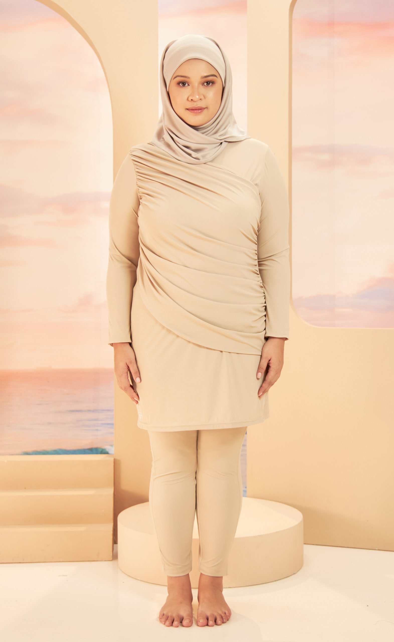 Gathered Swimwear in Buttermilk – Olloum